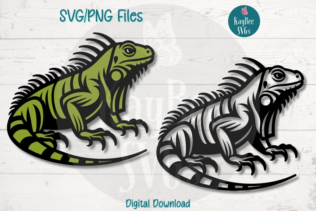 Iguana Lizard SVG | PNG Cut Files for Cricut, Silhouette, Digital ...