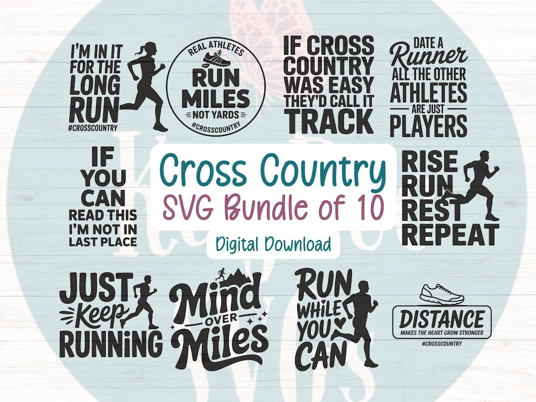 Cross Country SVG Bundle: Clipart Cut Files for Cricut, Silhouette ...