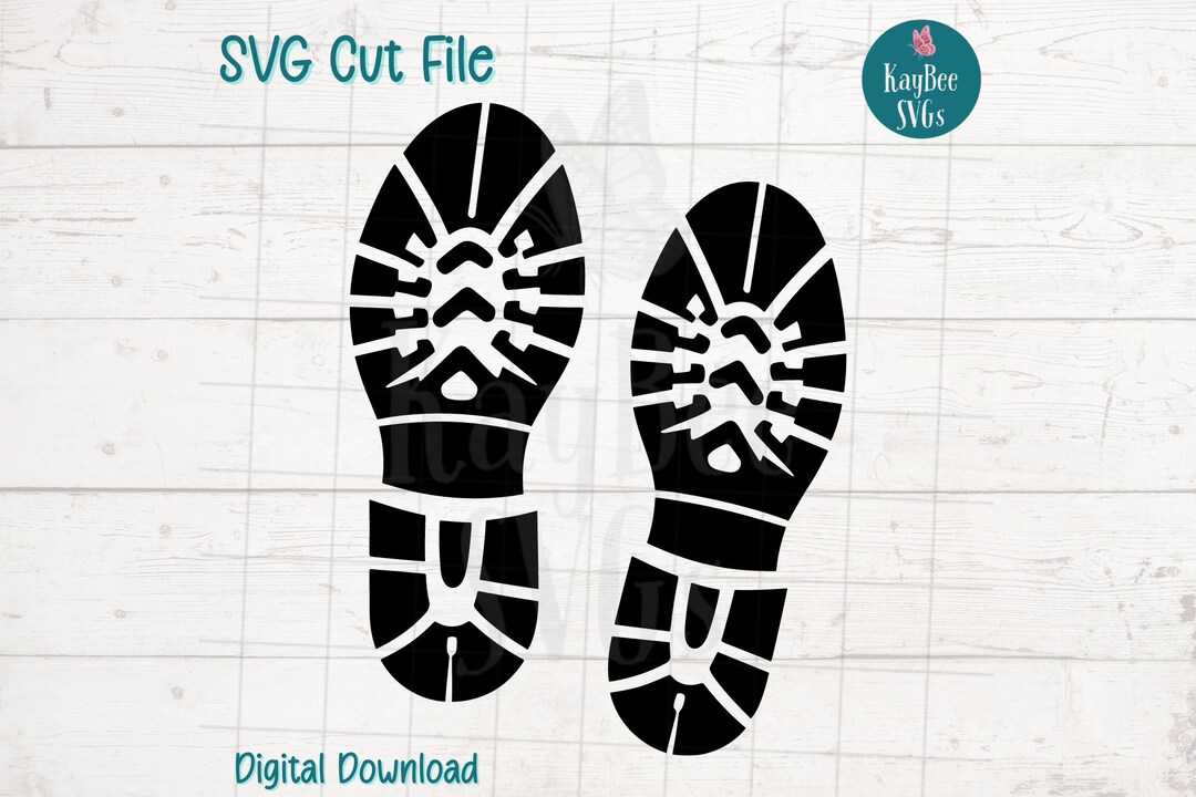 Boot Prints SVG Cut File for Cricut, Silhouette, Digital Download ...