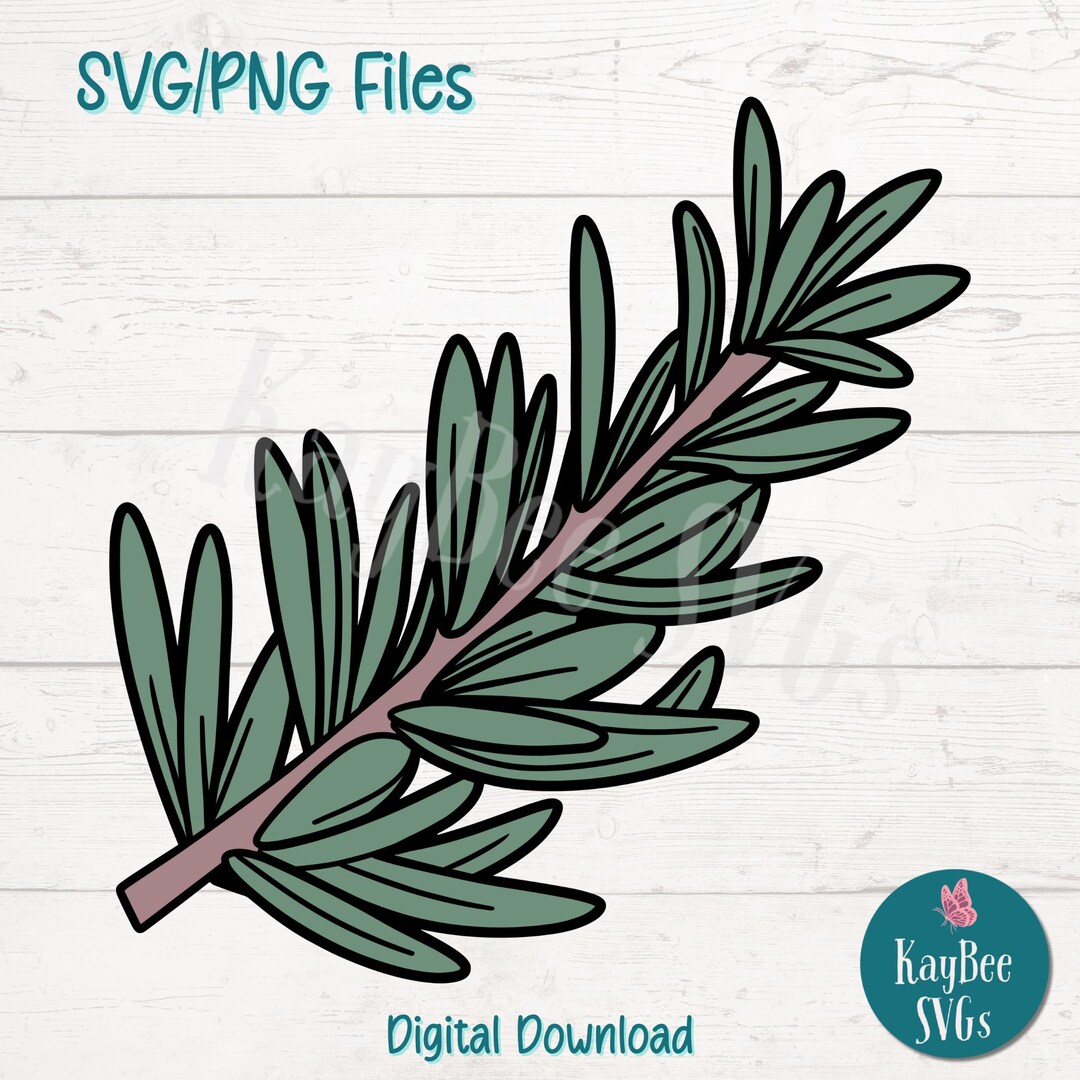 Rosemary Sprig SVG PNG Cut Files for Cricut, Silhouette Digital ...