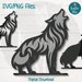 Howling Wolf SVG PNG Cut Files for Cricut, Silhouette Digital Download ...