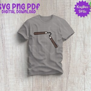 Nunchaka Nunchucks SVG PNG PDF Clipart Digital Cut File Download for ...