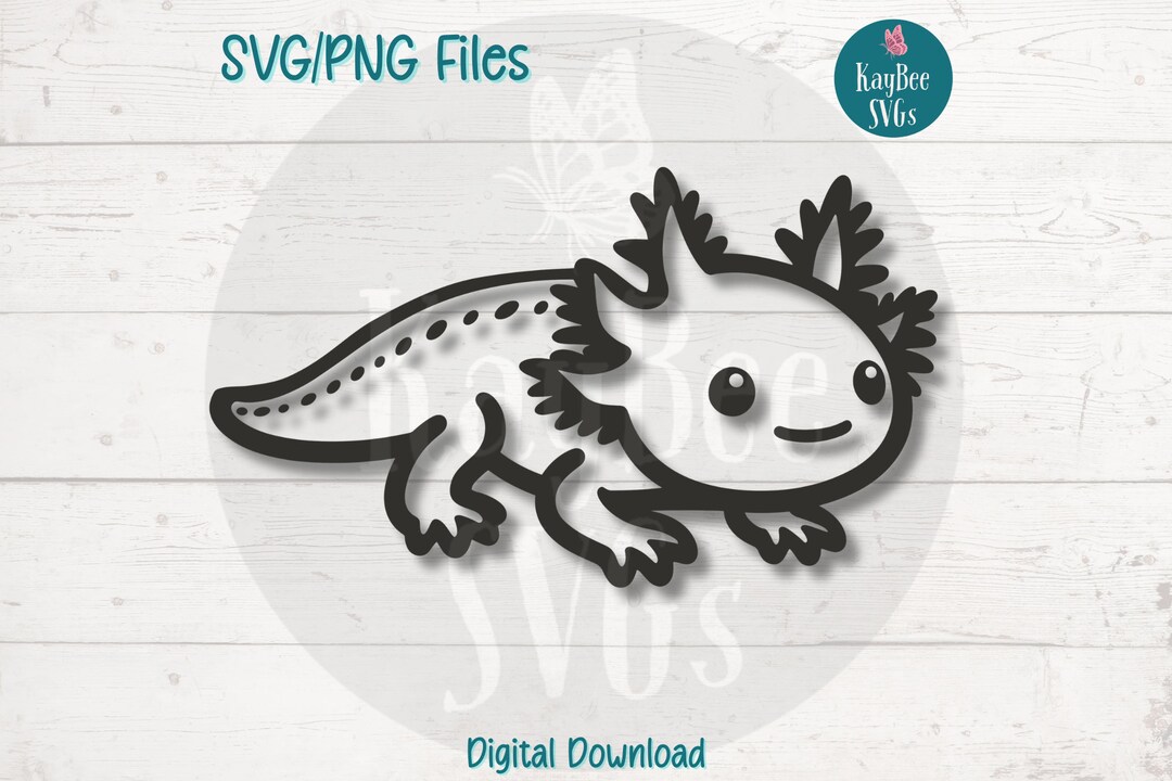 Axolotl SVG: Clipart Cut Files for Cricut, Silhouette, Laser Engraving ...