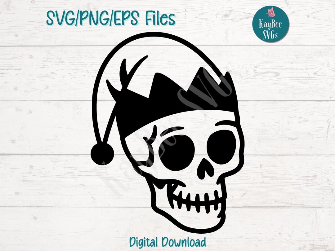 Skull With Elf Hat SVG PNG EPS Cut File for Cricut, Digital Download ...