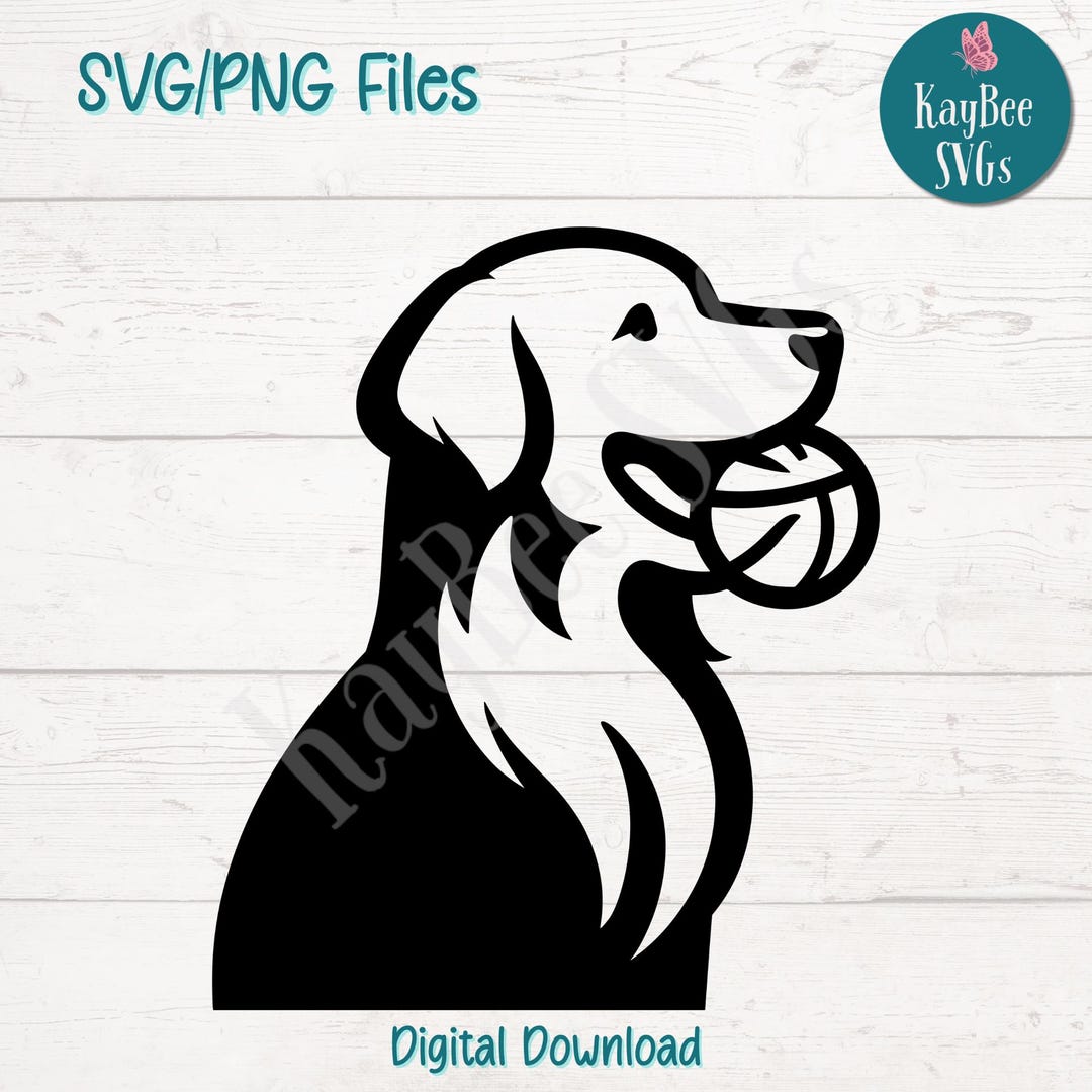 Golden Retriever With Ball SVG PNG Dog Clipart for Fetch and Playful ...