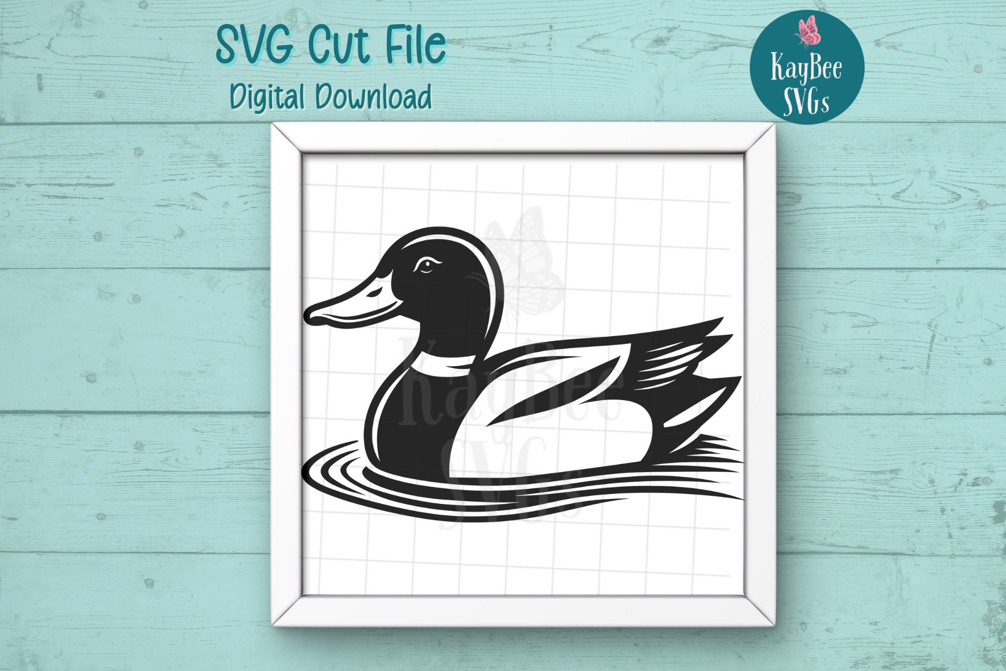 Swimming Duck SVG PNG Clipart Cut Files for Cricut, Silhouette, Laser ...