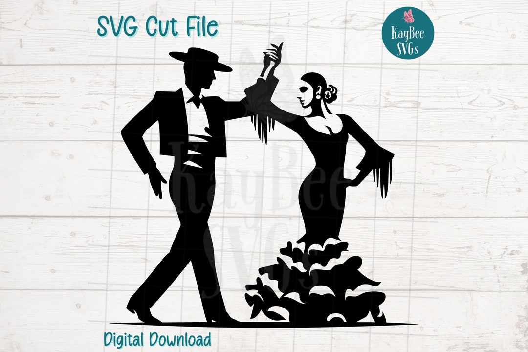 Flamenco Dancers SVG Cut File for Cricut, Silhouette, Digital Download ...