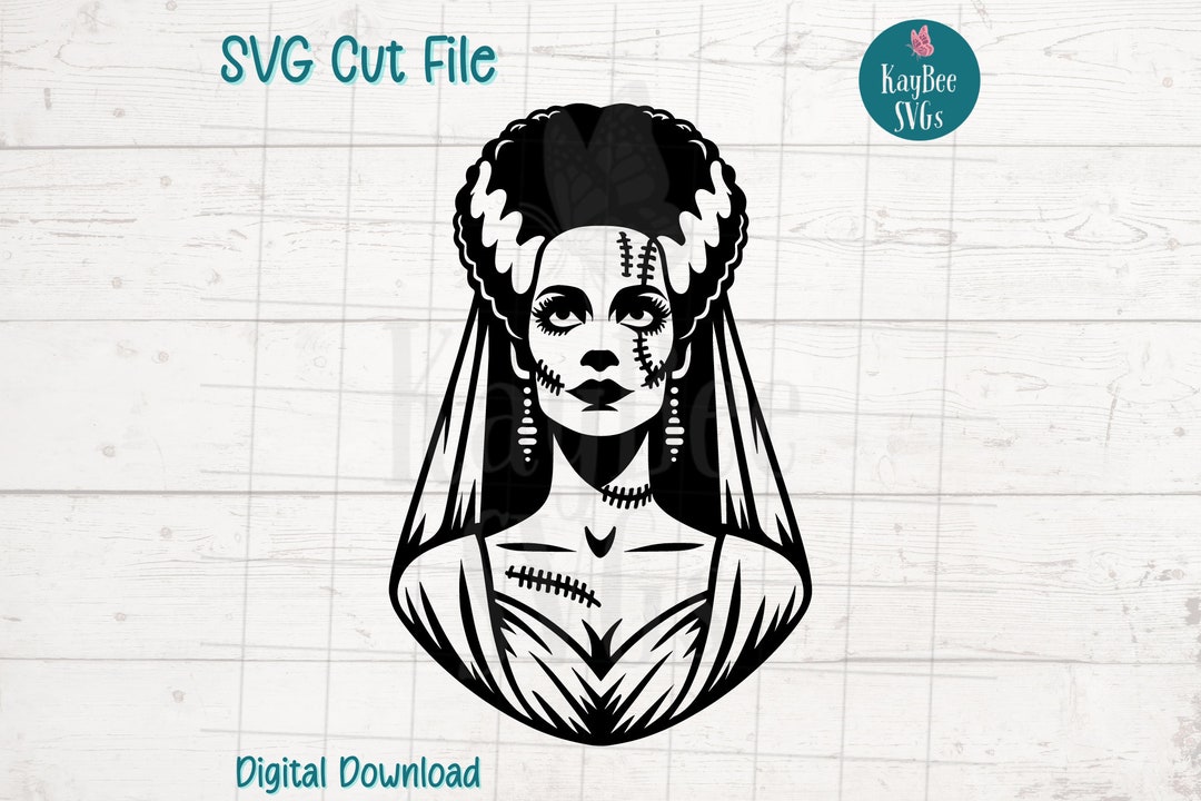 Frankenstein Bride SVG Cut File for Cricut, Silhouette, Digital ...