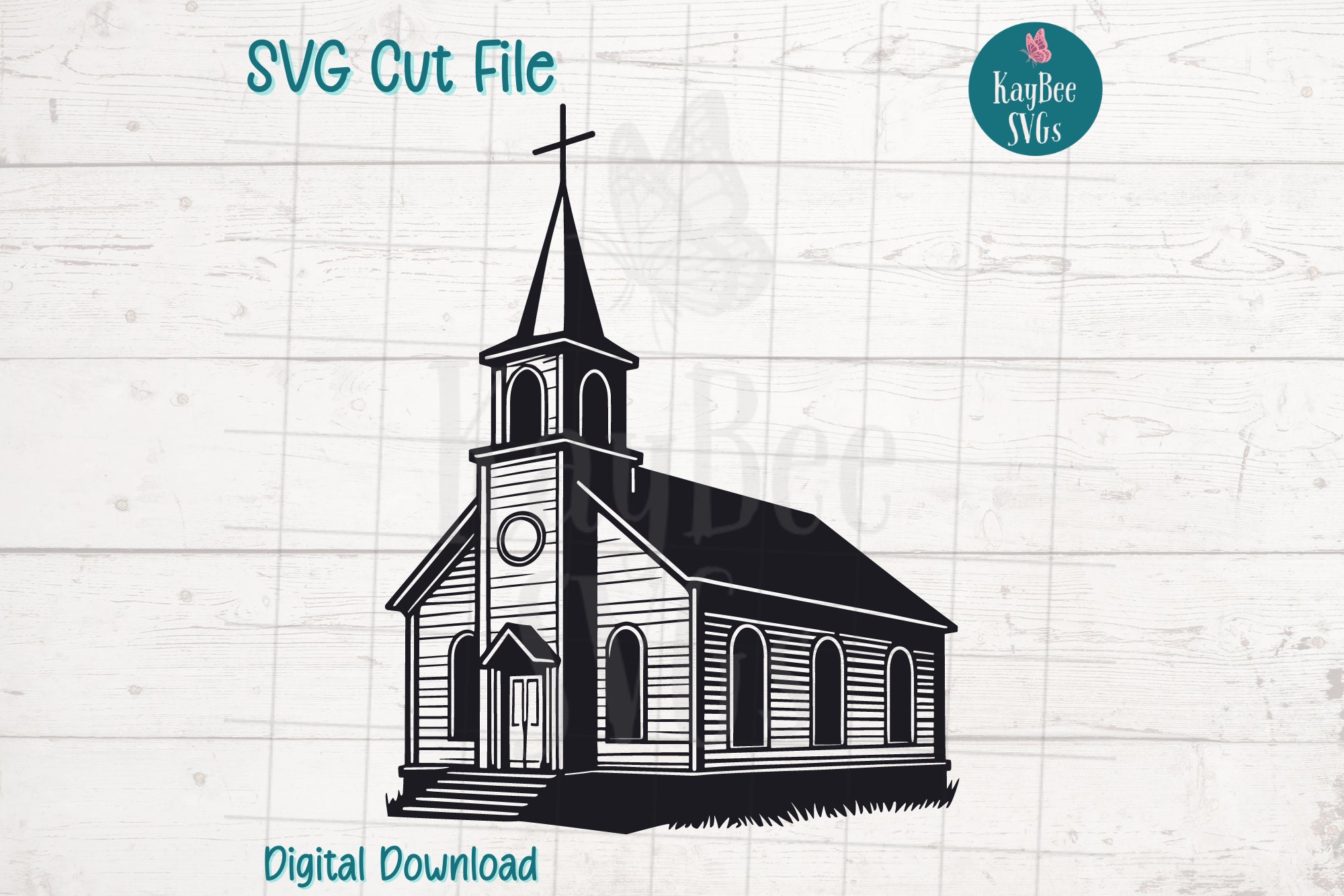Old Country Church SVG, Cricut Silhouette Cut File (digital Download ...