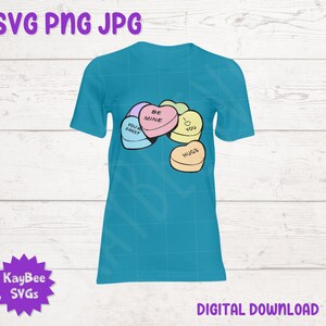 Valentine's Day Conversation Hearts SVG PNG JPG Clipart Digital Cut ...