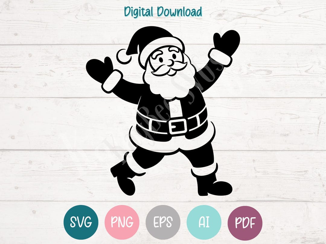 Walking Santa SVG PNG Clipart Cut Files for Cricut, Silhouette, Laser ...