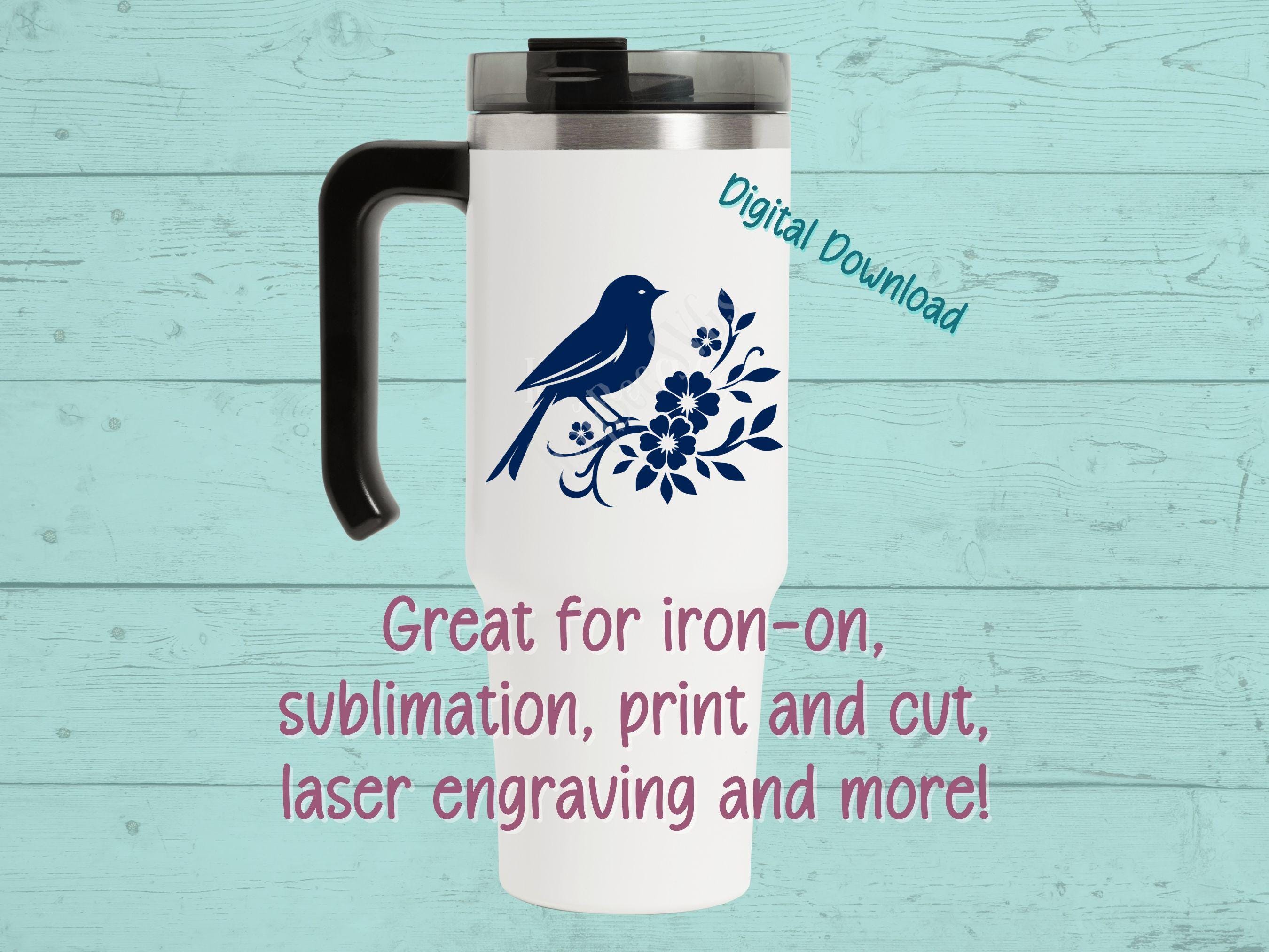 Floral Bluebird SVG PNG Clipart Cut Files for Cricut, Silhouette, Laser ...