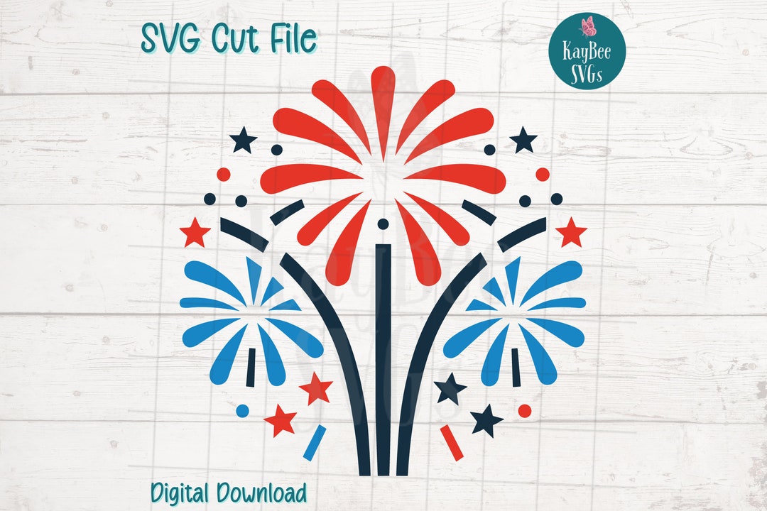4th of July Fireworks SVG PNG Patriotic Clipart for Independence Day ...