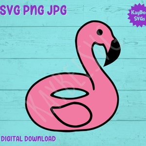 Flamingo Inner Tube SVG PNG Jpg Clipart Digital Cut File Download for ...
