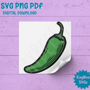 Jalapeño Pepper SVG PNG PDF Clipart Digital Cut File Download - Etsy