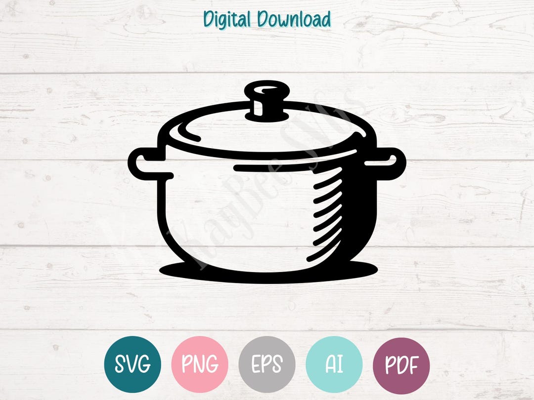 Stock Pot SVG PNG Clipart Cut Files for Cricut, Silhouette, Laser ...