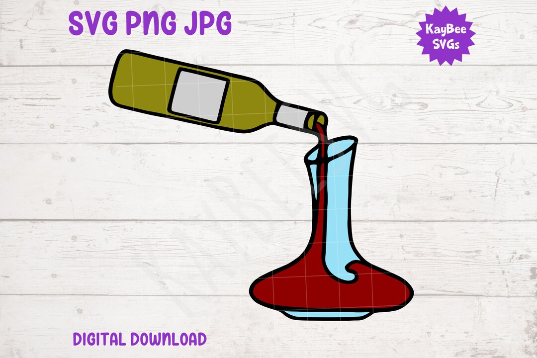 Wine Decanter SVG PNG JPG Clipart Digital Cut File Download for Cricut ...