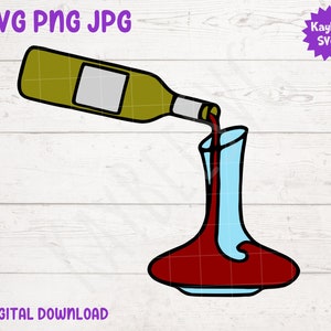 Wine Decanter SVG PNG JPG Clipart Digital Cut File Download for Cricut ...
