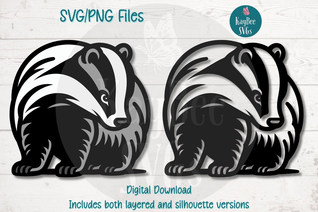 Badger SVG | PNG Cut Files for Cricut, Silhouette, Digital Download ...
