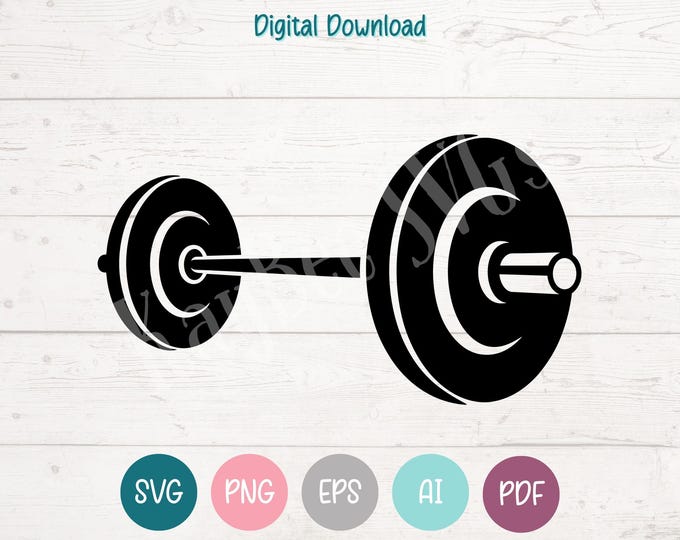 Barbell Svg, Barbell Monogram Svg, Personal Trainer PNG, Weights Svg ...