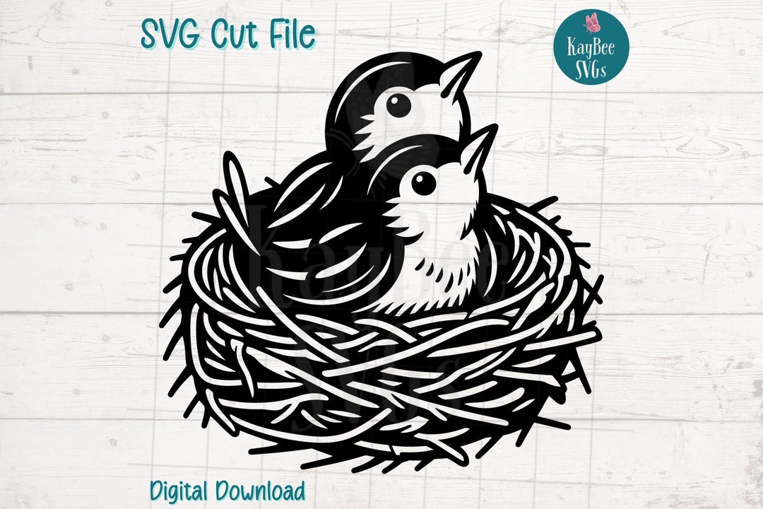 Birds Nest SVG Archivo de corte digital para Cricut, silueta, grabado ...