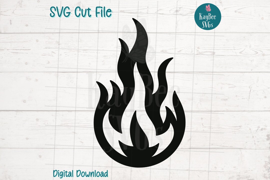Fire Flame SVG Digital Cut File for Cricut, Silhouette, Engraving ...