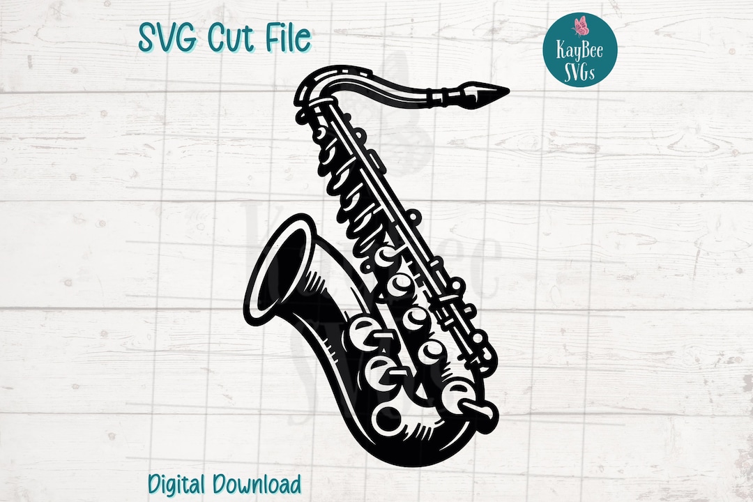 Saxophone SVG PNG Clipart Cut Files for Cricut, Silhouette, Laser ...