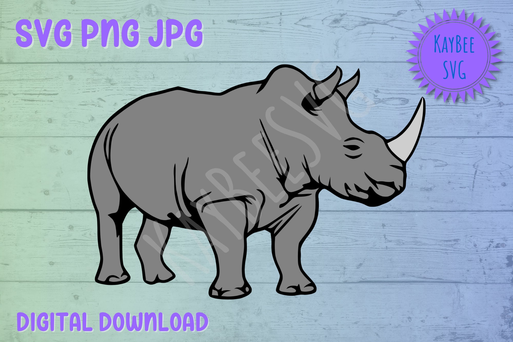Rhinoceros Rhino SVG PNG JPG Clipart Digital Cut File Download - Etsy