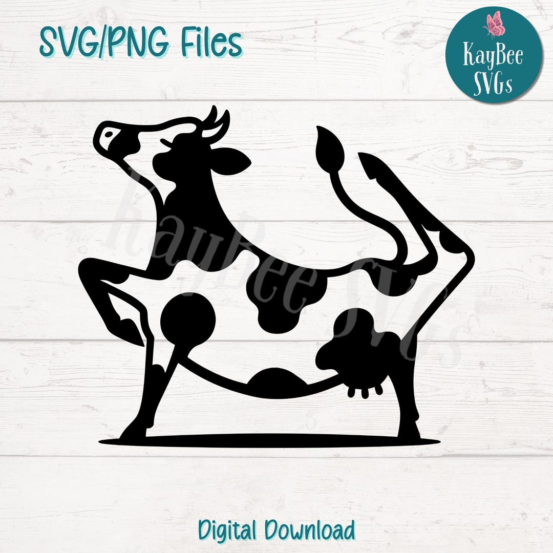Dancing Cow SVG PNG Cut Files for Cricut, Silhouette Digital Download ...