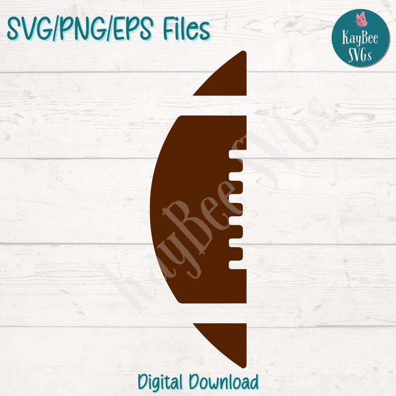 Half Football Svg - Etsy