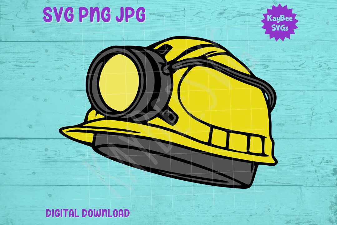 Hard Hat With Headlamp SVG PNG JPG Clipart Digital Cut File Download ...