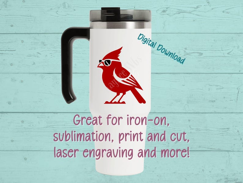 Cardinal With Sunglasses SVG PNG Clipart Cut Files for Cricut ...
