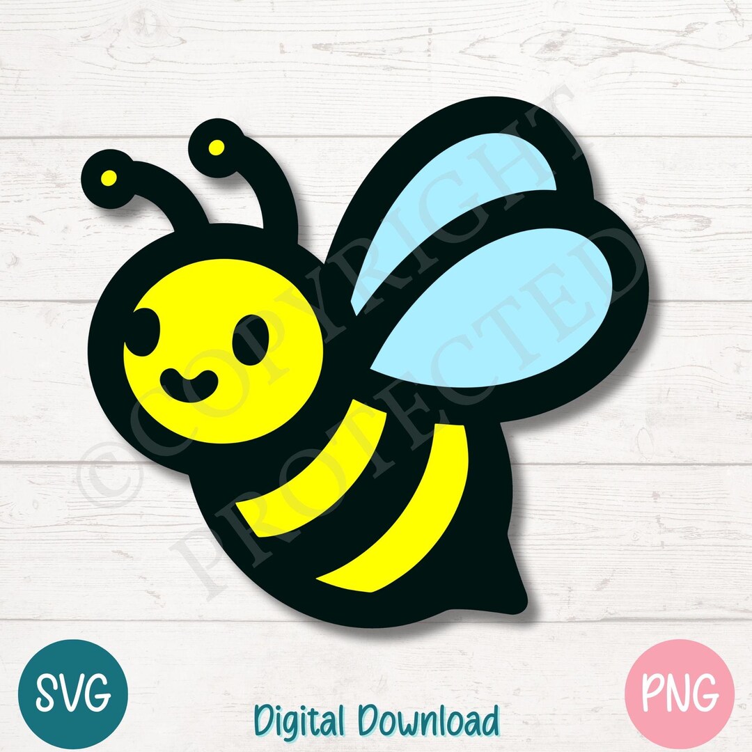 Cute Bee SVG PNG Bumblebee Clipart Kawaii Cartoon for Spring and Summer ...