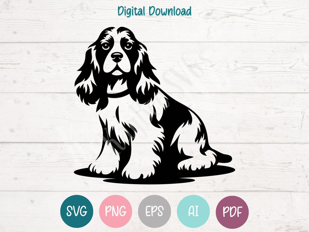 American Cocker Spaniel SVG PNG Clipart Cut Files for Cricut ...