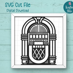 Jukebox SVG Digital Cut File for Cricut, Silhouette, Engraving ...