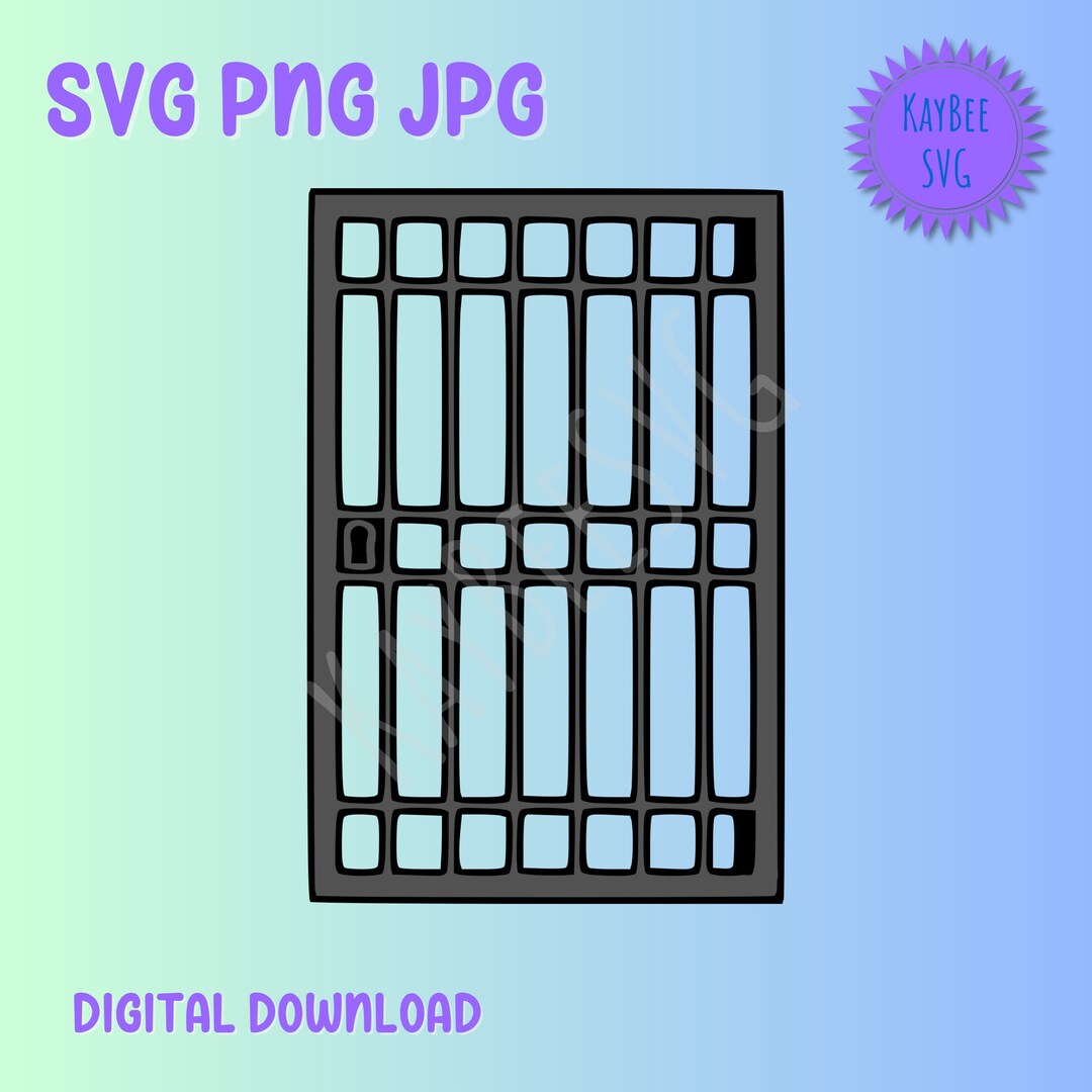 Jail Cell Door SVG PNG JPG Clipart Digital Cut File Download for Cricut ...