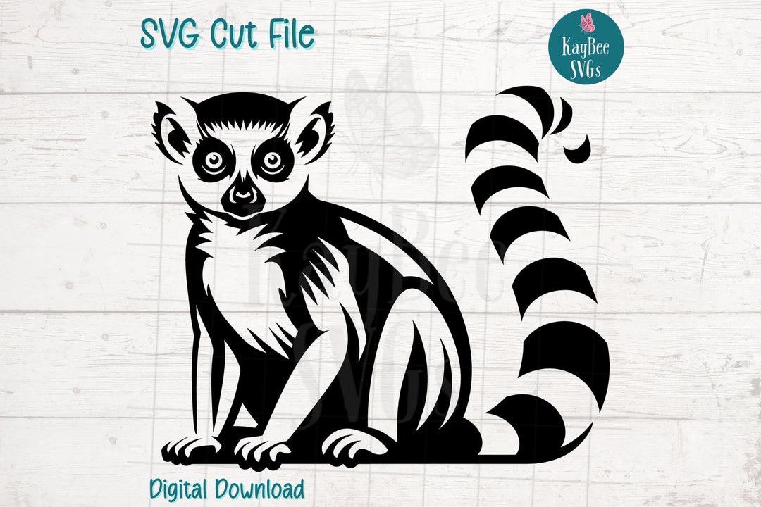 Ring-tailed Lemur SVG Digital Cut File for Cricut, Silhouette ...