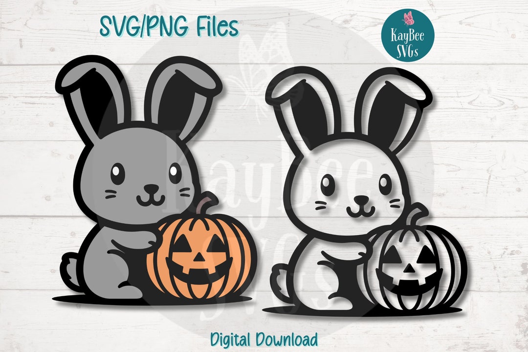 Halloween Rabbit SVG PNG Clipart Cut Files for Cricut, Silhouette ...