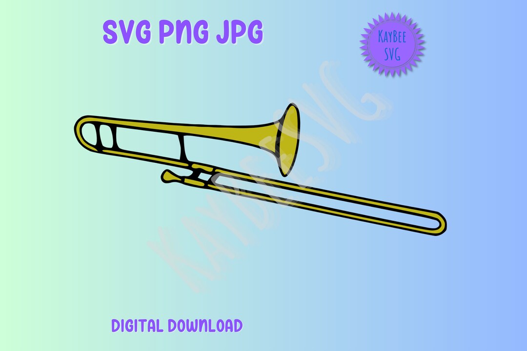 Trombone SVG PNG JPG Clipart Digital Cut File Download for Cricut ...