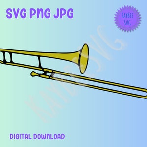 Trombone SVG PNG JPG Clipart Digital Cut File Download for Cricut ...