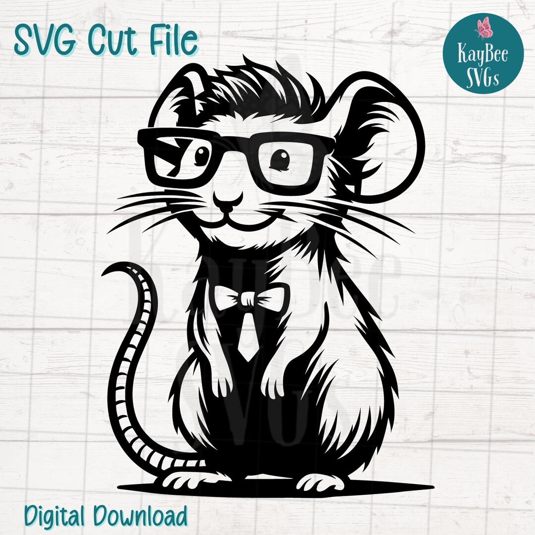 Rat With Glasses SVG PNG Cut File for Cricut, Silhouette, Sublimation ...