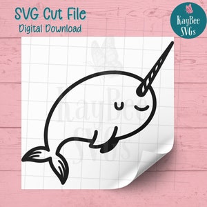 Narwhal SVG Cut File for Cricut, Silhouette, Digital Download ...