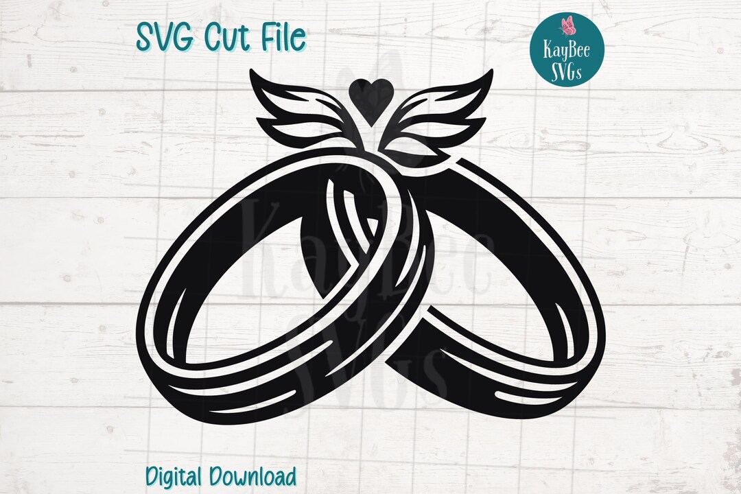 Wedding Rings Svg Cut File For Cricut Silhouette Digital Download