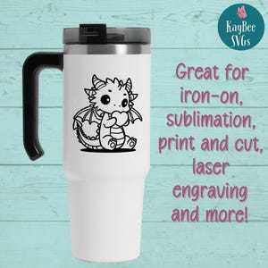 Chibi Dragon SVG PNG Cut Files for Cricut & Silhouette, Heart Design ...