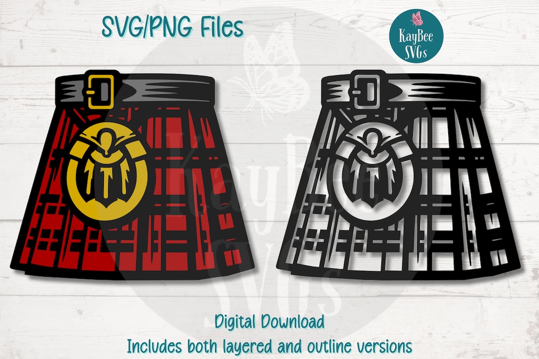Scottish Kilt SVG | PNG Cut Files for Cricut, Silhouette, Digital ...