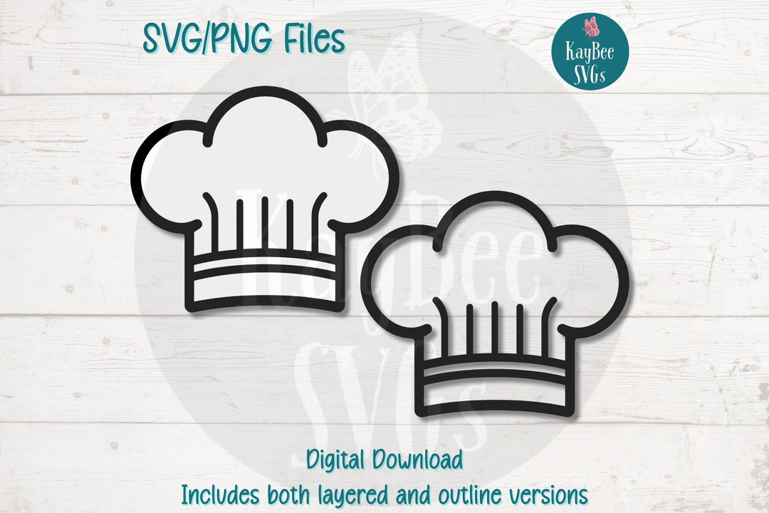 Chef's Hat Toque SVG | PNG Cut Files for Cricut, Silhouette, Digital ...