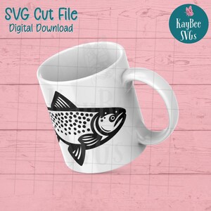 Salmon Fish SVG PNG Cut Files for Cricut, Silhouette Digital Download ...