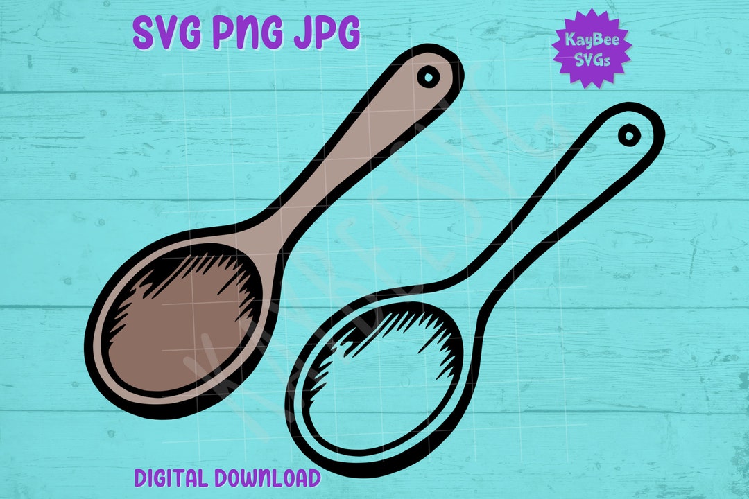 Wooden Spoon SVG PNG JPG Clipart Digital Cut File Download for Cricut ...