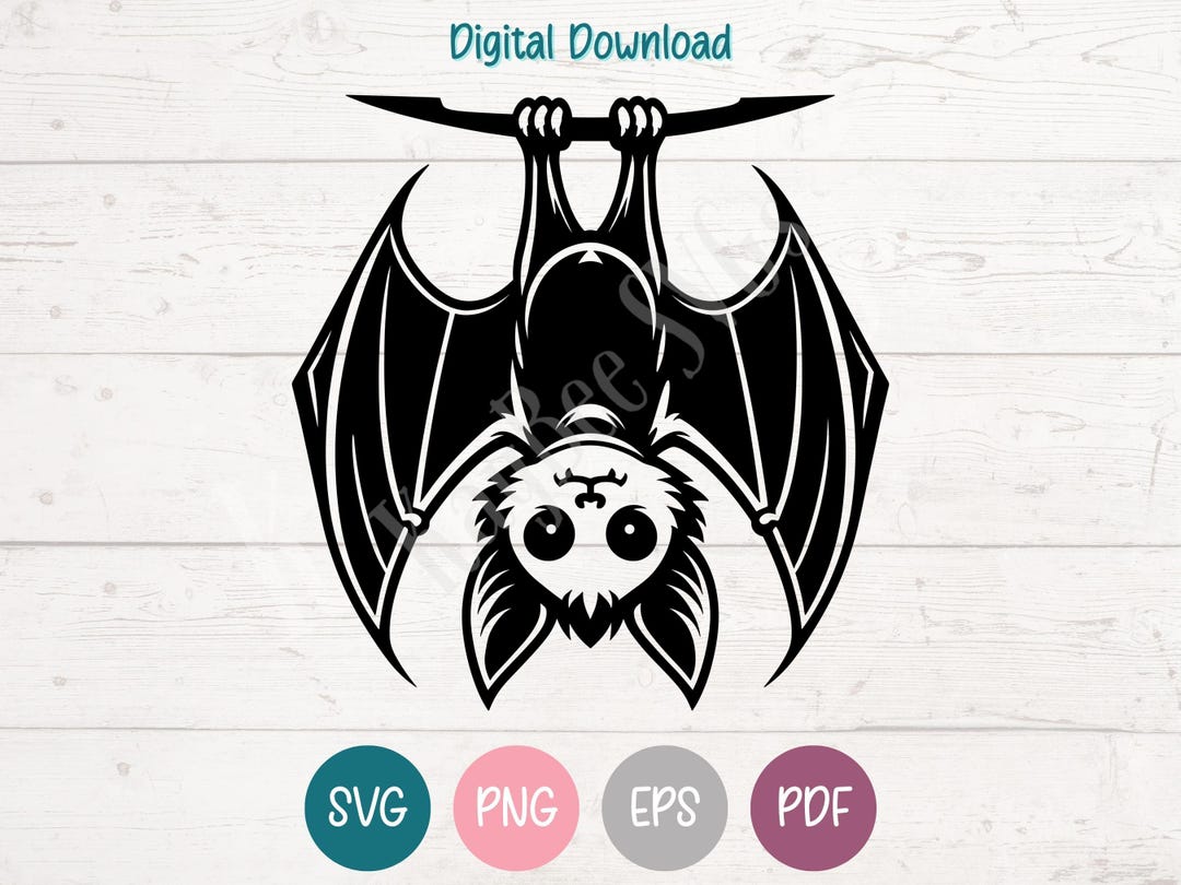 Hanging Vampire Bat SVG PNG Clipart Cut Files for Cricut, Silhouette ...