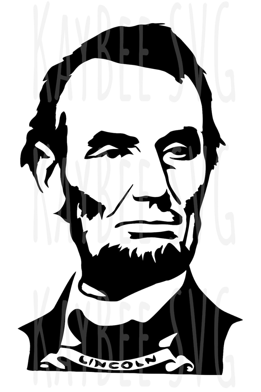 President Abraham Lincoln Portrait SVG PNG JPG Clipart Digital Cut File ...